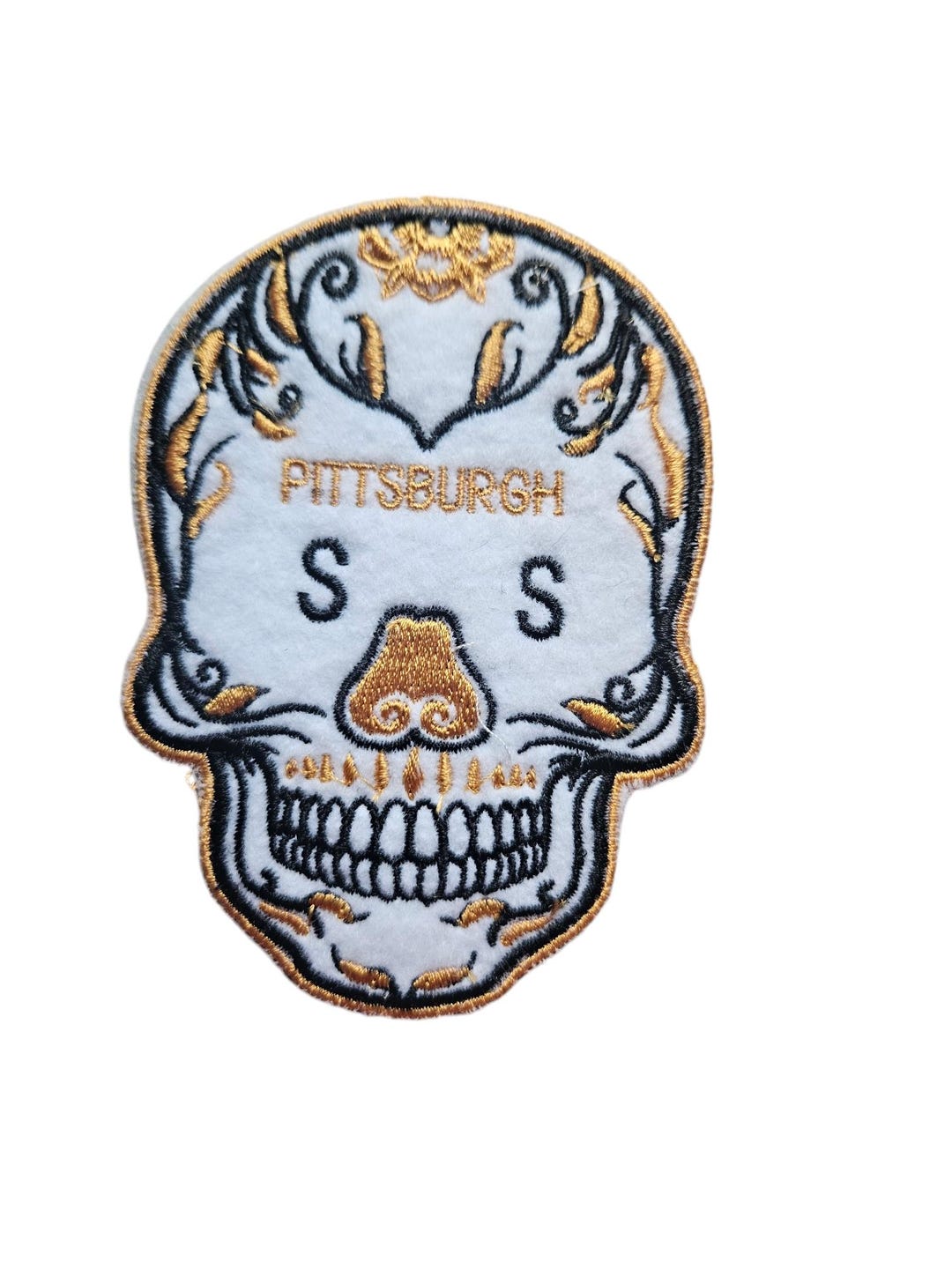 Pittsburgh Football Skull Iron on Patch 4 and 8.5 Inches Team Colors - Etsy
