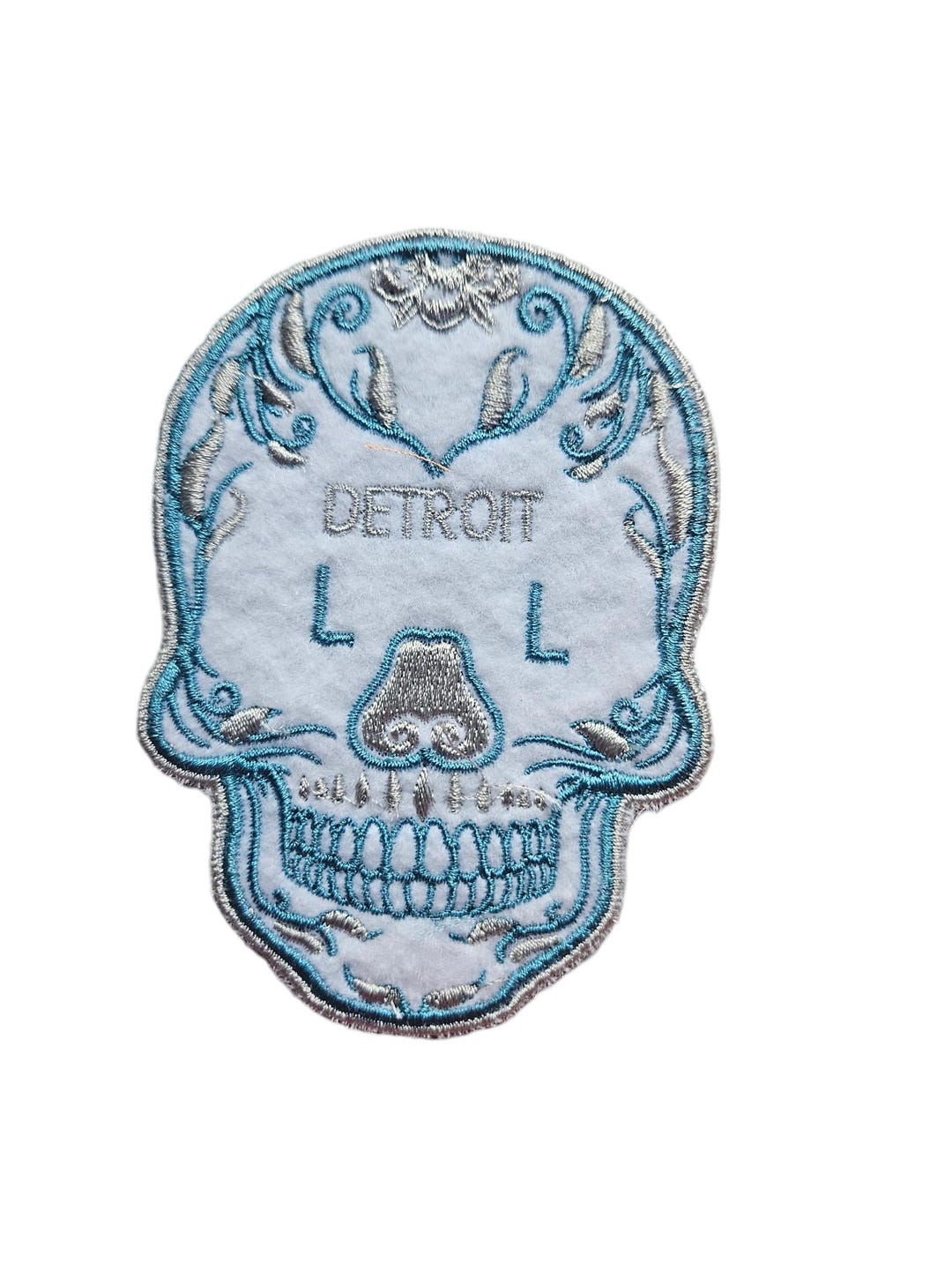Detroit Football Patch - Sugar Skull - Iron On - Etsy