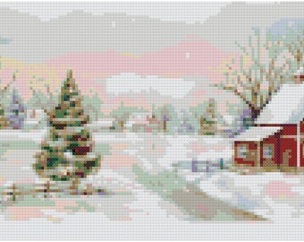 Snowy Farm Ornaments Counted Cross Stitch Pattern - Etsy