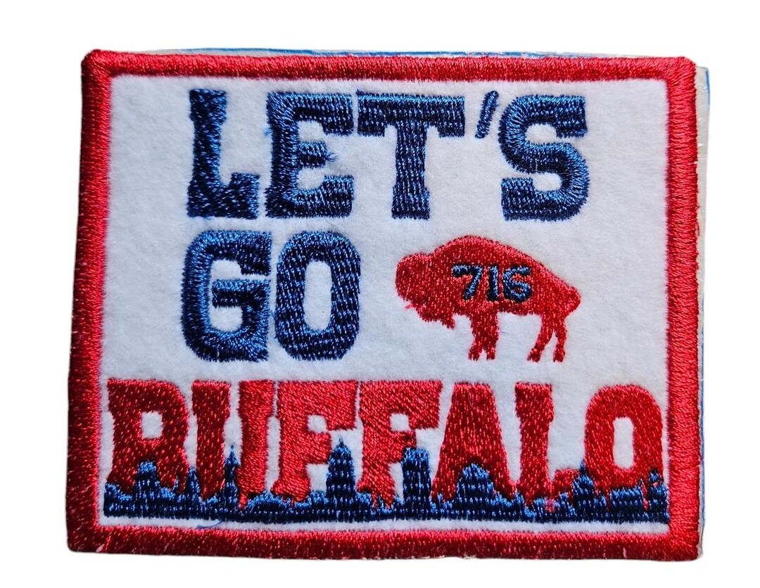 Buffalo Football Patch- Iron on - Lets Go Buffalo Skyline - Embroidered ...