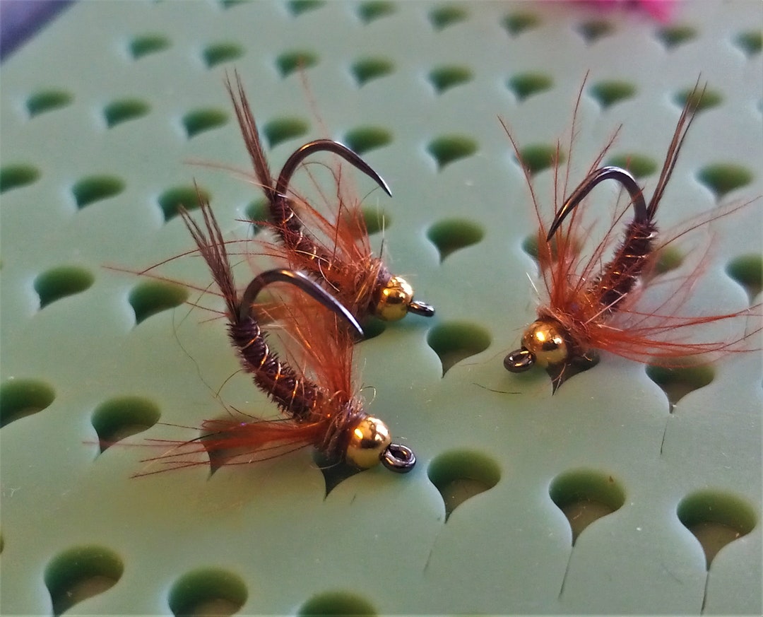 3- Rusty Pheasant Tail Nymph Fly. Euro Nymph/nymph Flies. - Etsy