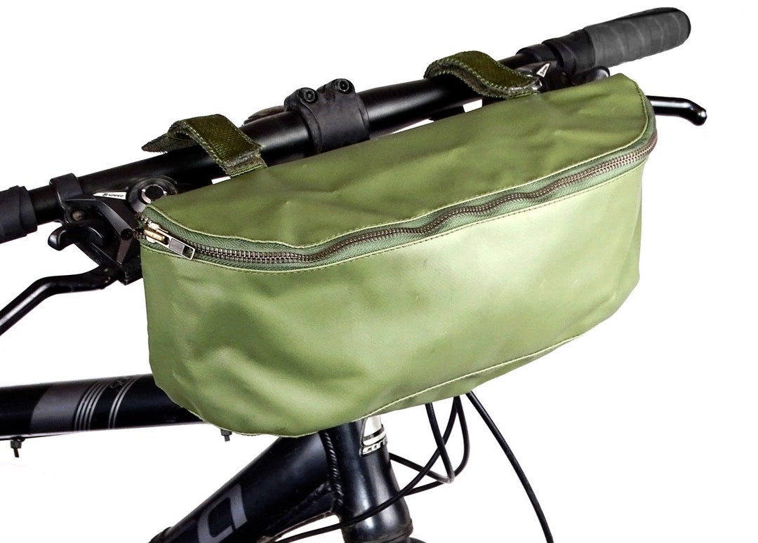 Ex-army Handlebar Bag Green Waterproof Vinyl Bike Zip Pouch Holder Case ...
