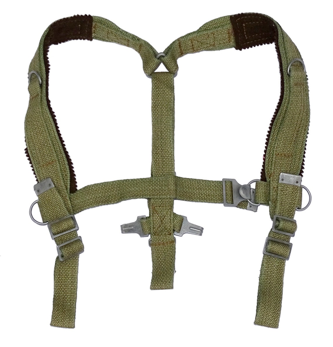 1960s Army Shoulder Harness Green Linen Webbing Braces Suspenders Yoke ...