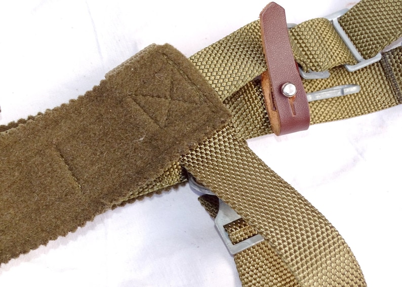 Ex-army Shoulder Harness Green Webbing With Leather Strap Braces Yoke ...