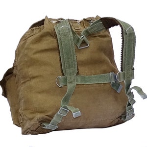 1950/60s Vintage Army Canvas Backpack With Linen Harness Khaki Rucksack ...