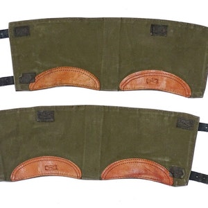 Genuine 1960s Ex-army Gaiters Canvas & Leather Olive Vintage Boot Shoe ...