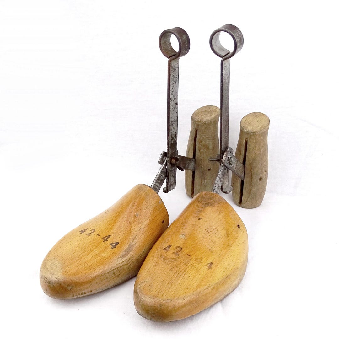 Vintage 1960s Wooden Shoe Trees Mens Boot Stretcher Original German ...