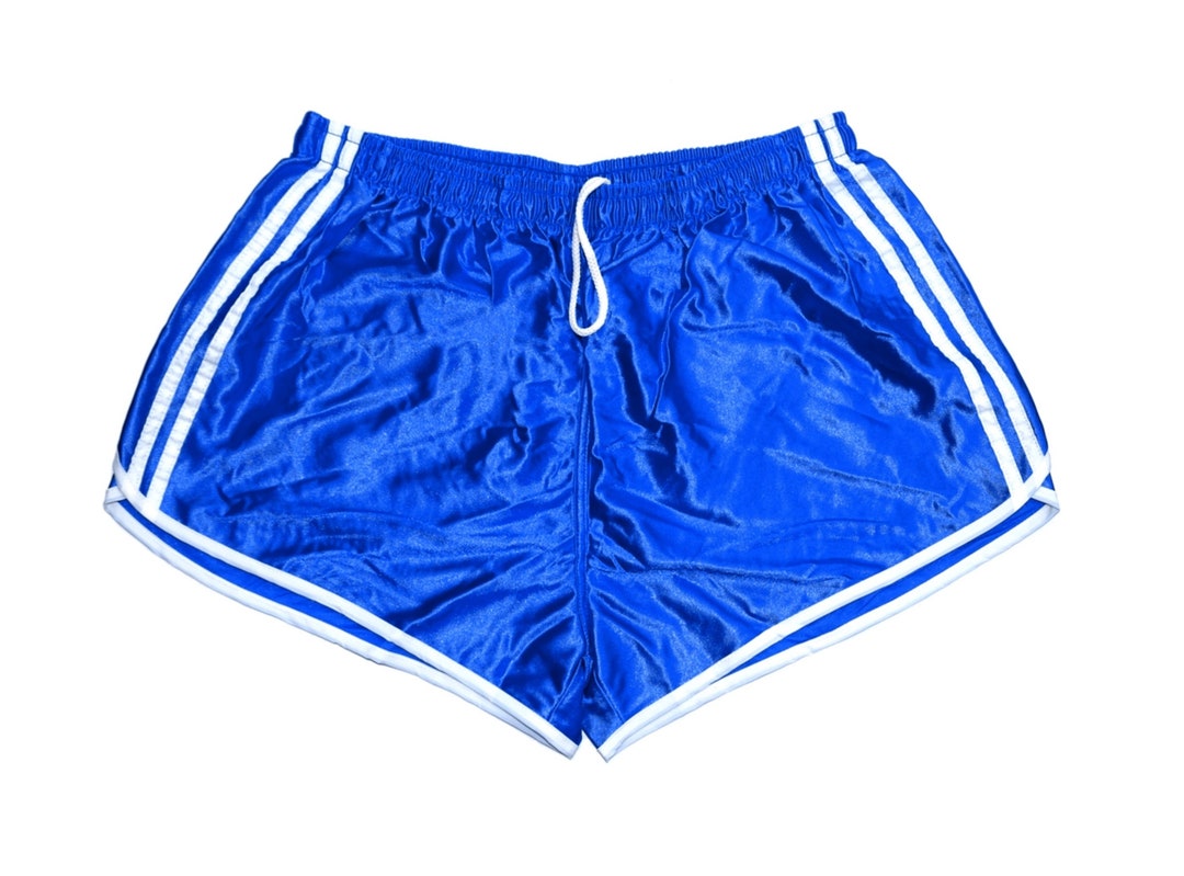 Vintage 1990s French Army Shorts Blue White Stripes Silky Hot - Etsy
