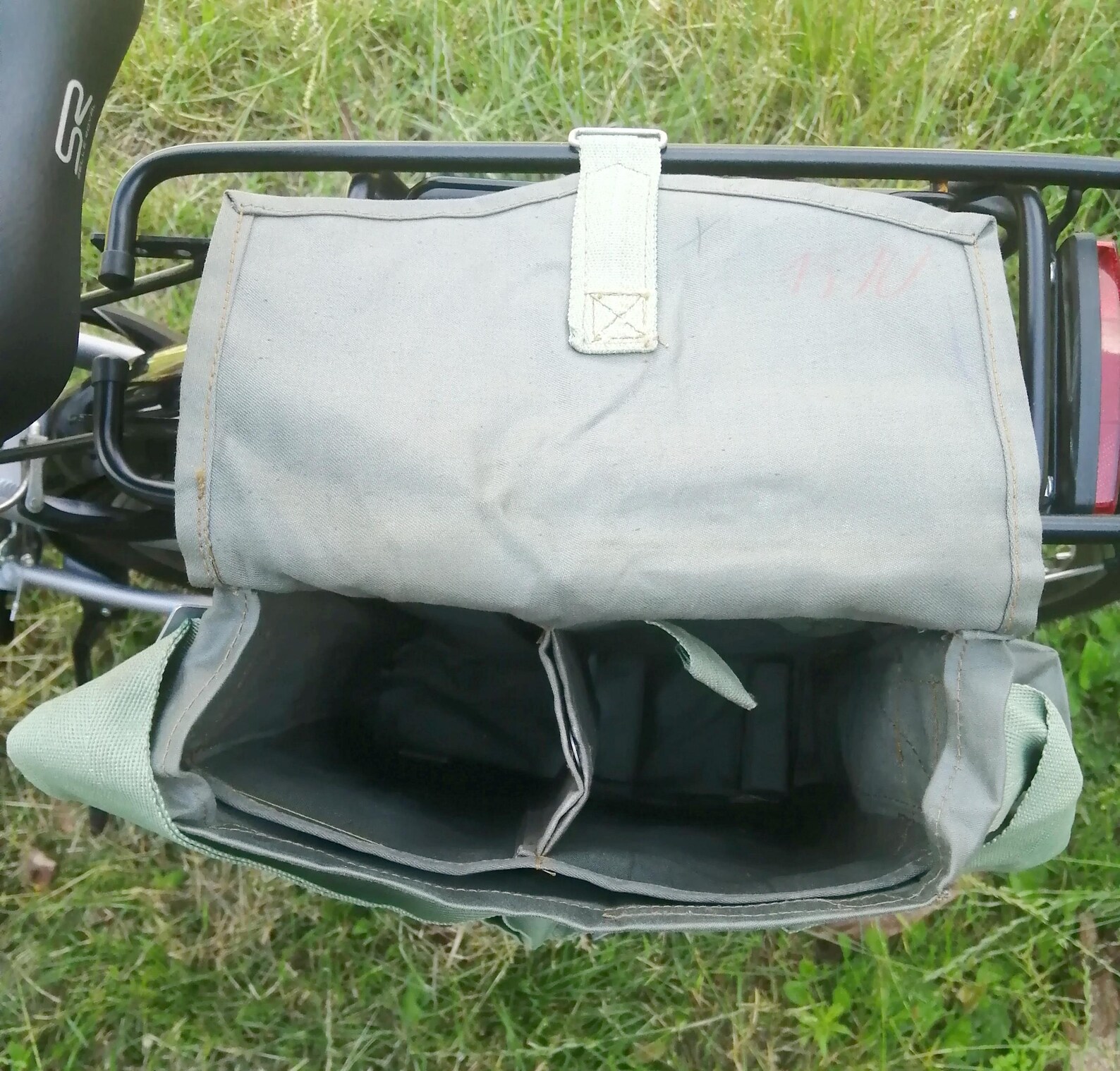 1970s Small Canvas Pannier Bag Vintage Olive Green Ex-army Bicycle ...