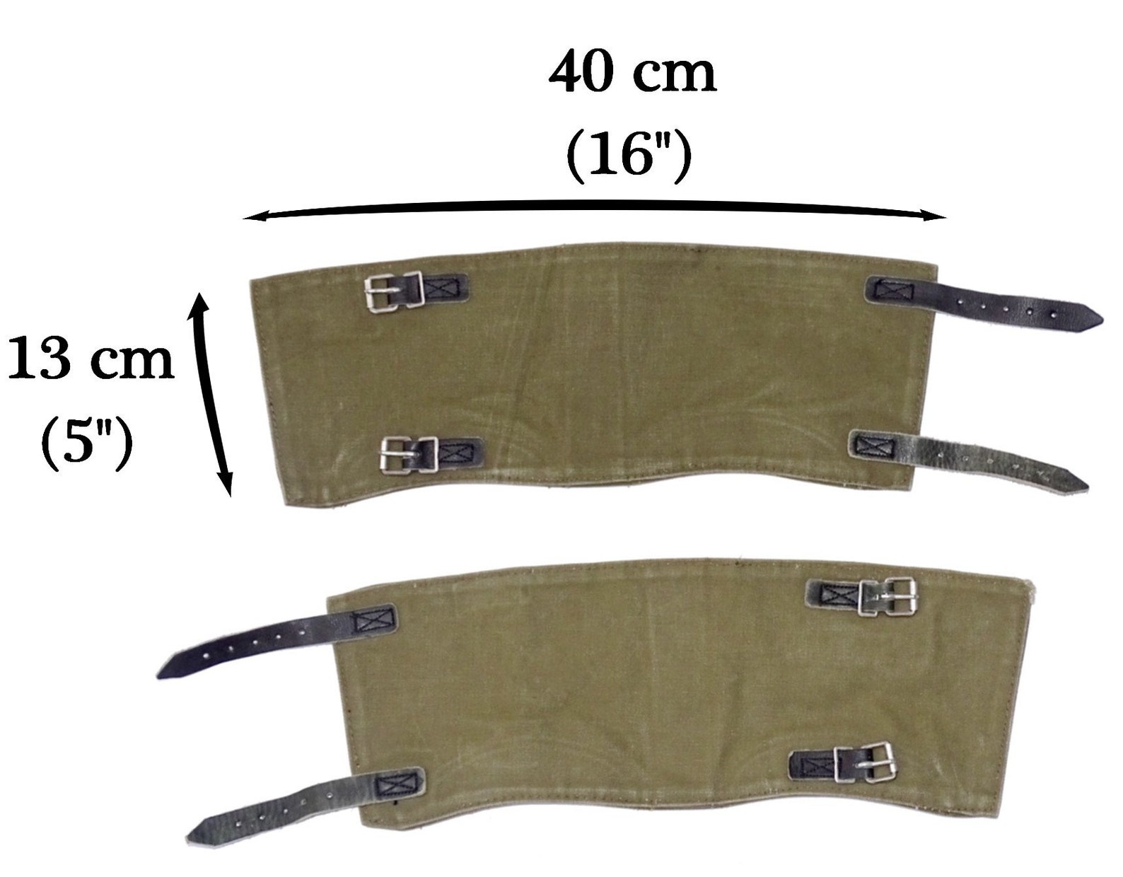 Genuine 1960s Ex-army Gaiters Canvas & Leather Olive Vintage Boot Shoe ...