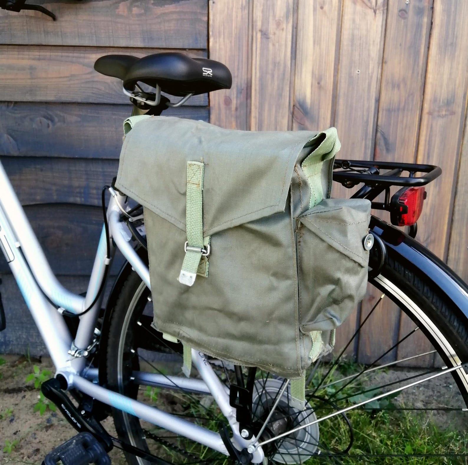 1970s Small Canvas Pannier Bag Vintage Olive Green Ex-army Bicycle ...