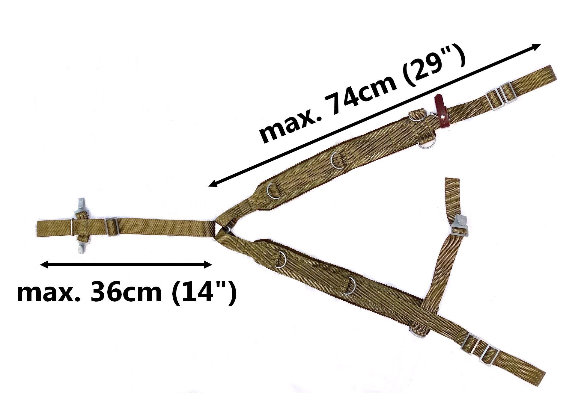 Ex-army Shoulder Harness Green Webbing With Leather Strap Braces Yoke ...