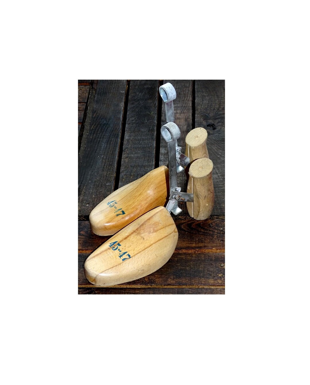 Vintage 1970s Wooden Shoe Trees Mens Boot Stretcher Original German ...