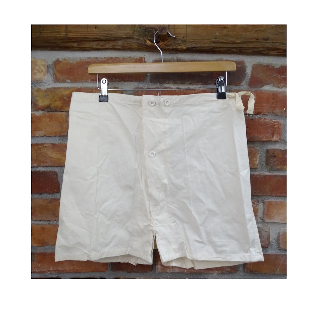 Vintage 1970s Italian Army Cotton Canvas Boxers GRADE 2 Underpants ...