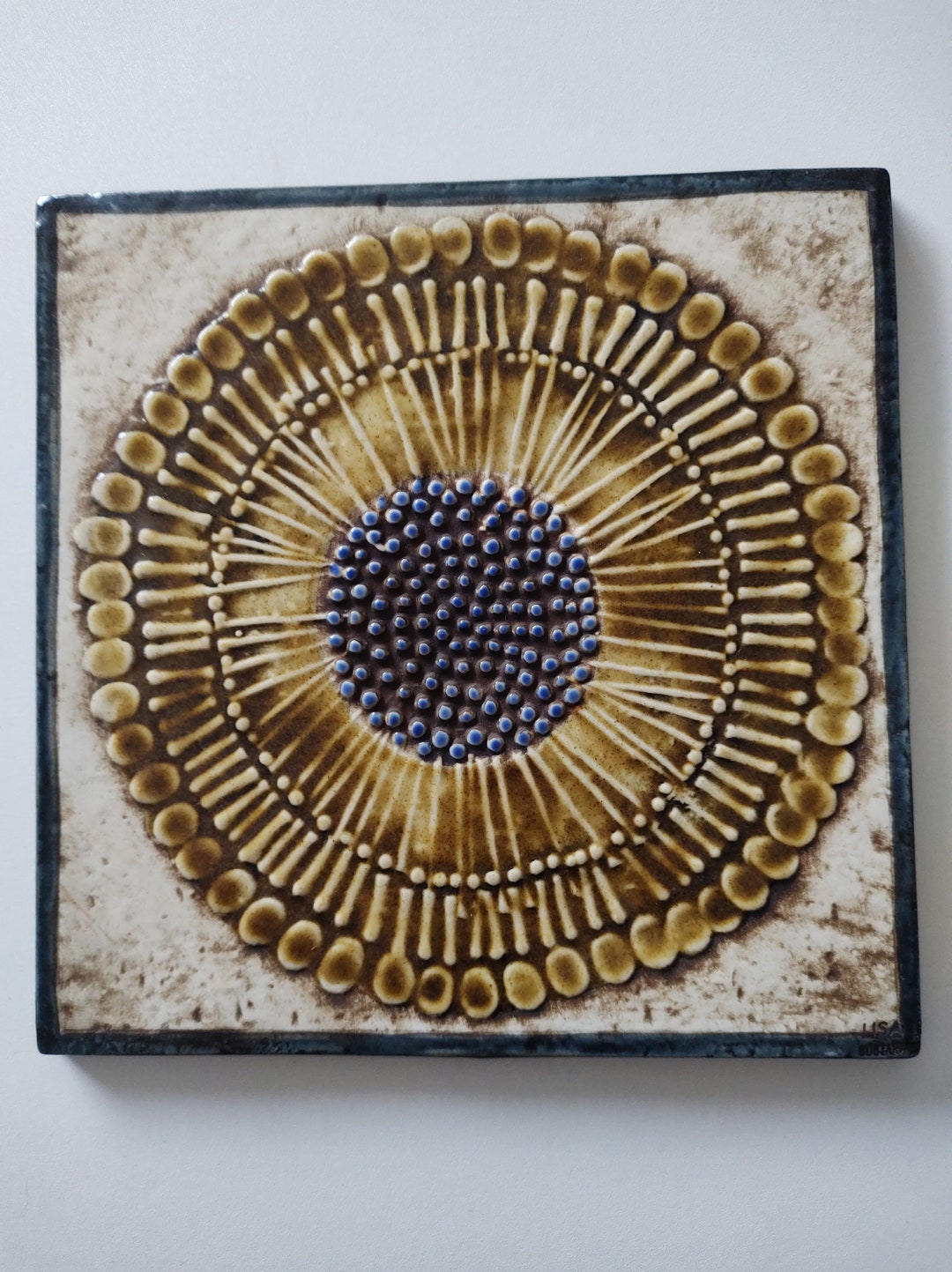Wall Tile Lisa Larson Sunflower Unique Swedish Art Wall Dedor 1970s - Etsy