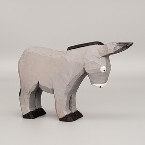 Hand Carved Wood Folk Art Donkey - Etsy