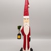 Hand Carved Wooden Folk Art Triangle Santa Claus Figure - Etsy