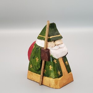 Hand Carved Wooden Folk Art Triangle Santa Claus Figure - Etsy