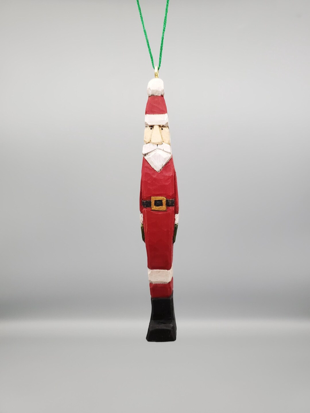 Hand Carved Folk Art Wood Clothespin Santa Ornament - Etsy