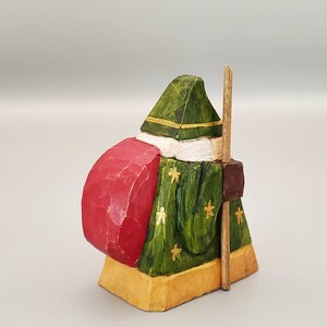 Hand Carved Wooden Folk Art Triangle Santa Claus Figure - Etsy