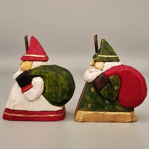 Hand Carved Wooden Folk Art Triangle Santa Claus Figure - Etsy