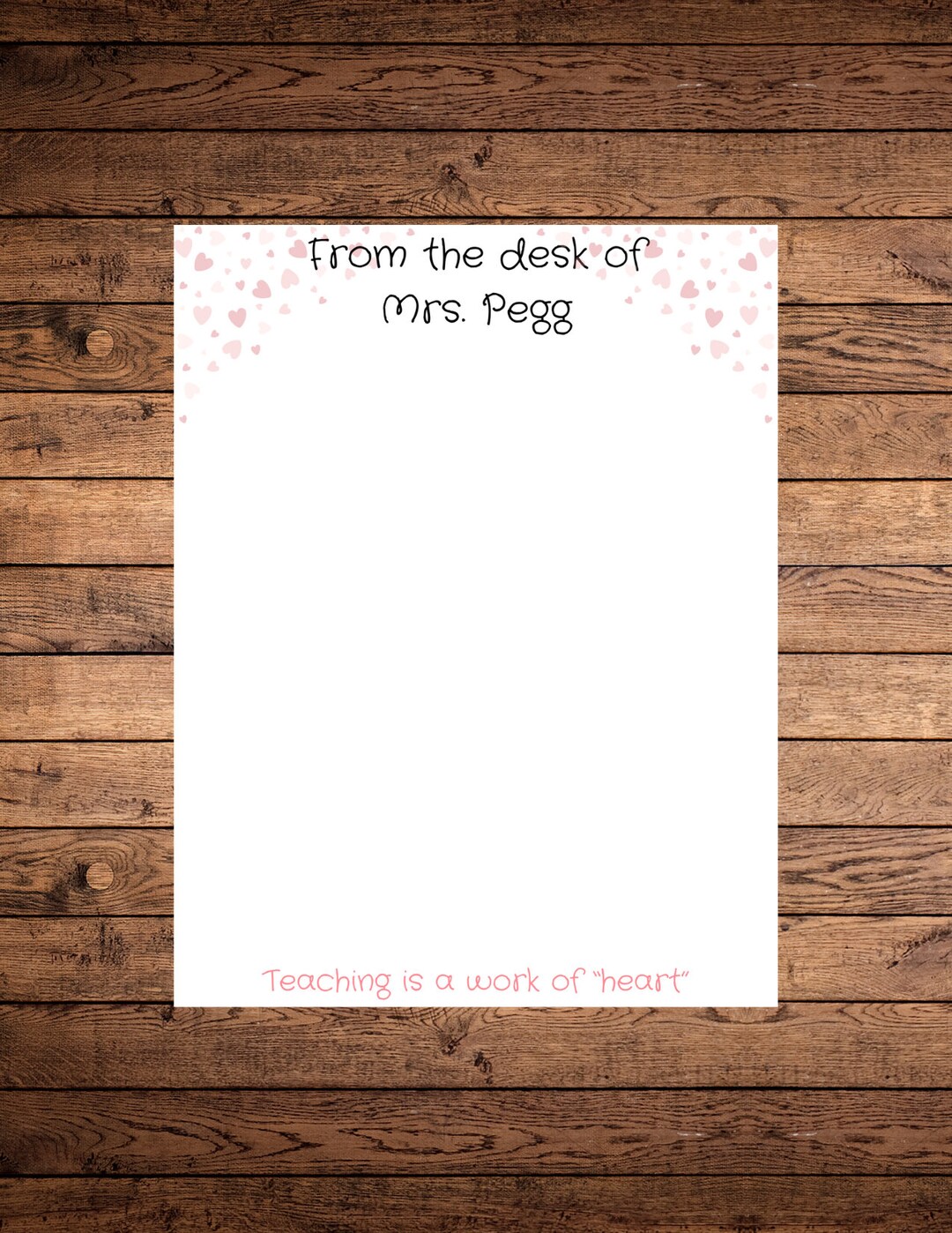 Corner Heart Notepad, Valentine, Personalized Notepad, Teacher Gift ...