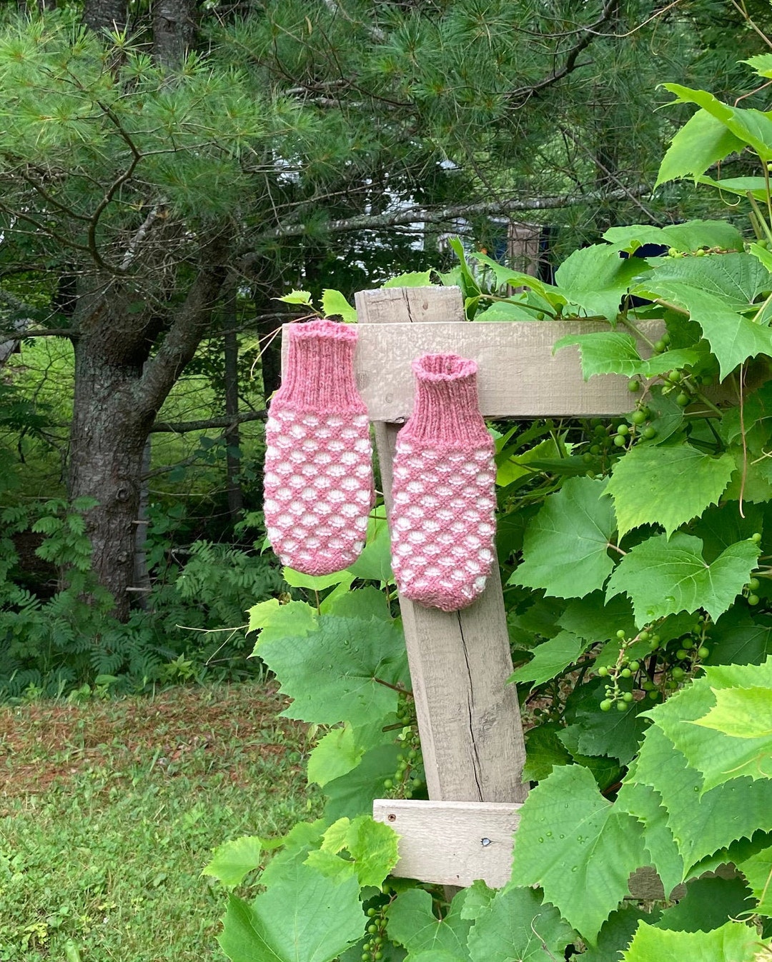 Handmade Pink Wool Mittens, Honeycomb Knit, Women's Medium - Etsy