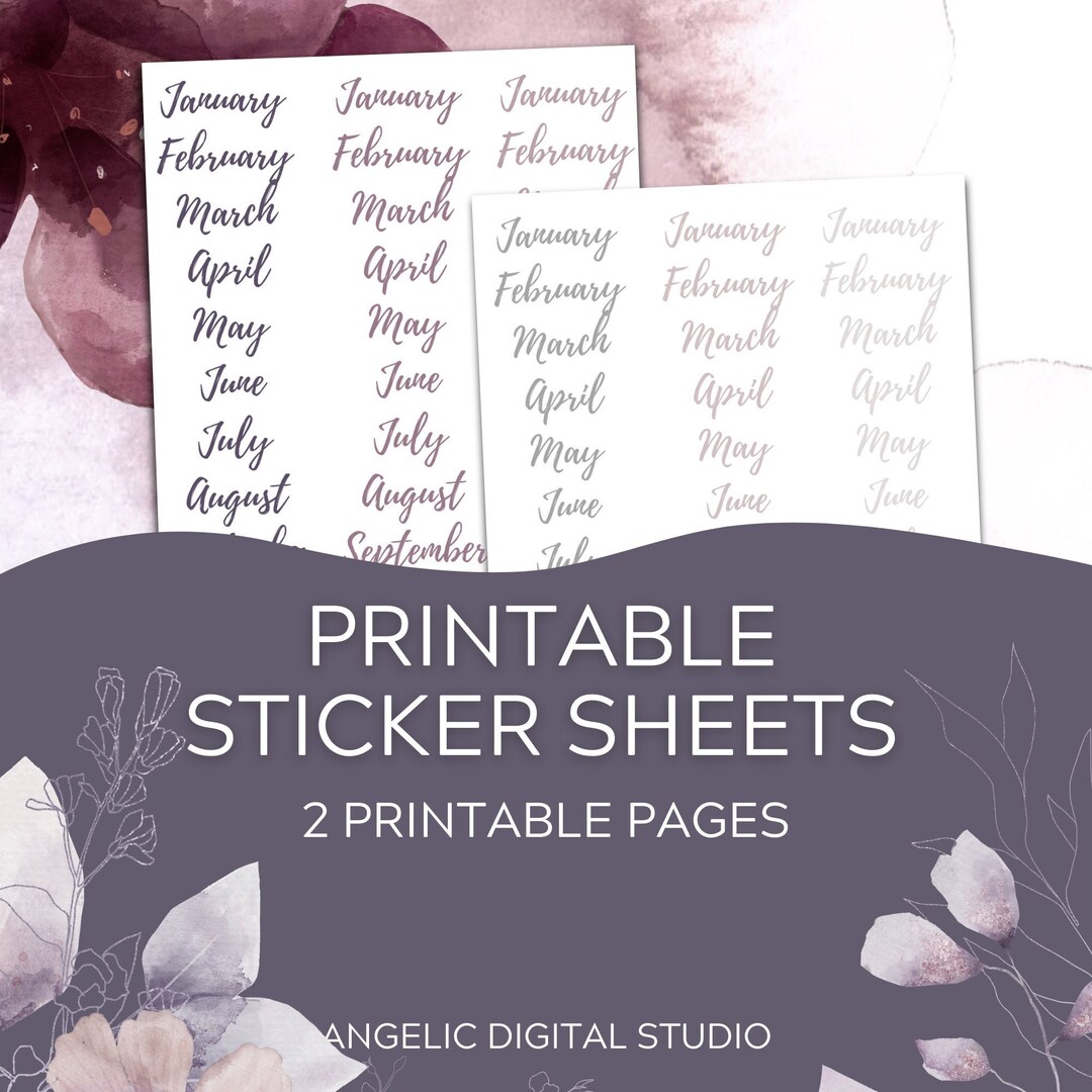 A4 Printable Stickers for Planners Monthly on Printable Sticky Paper - Etsy