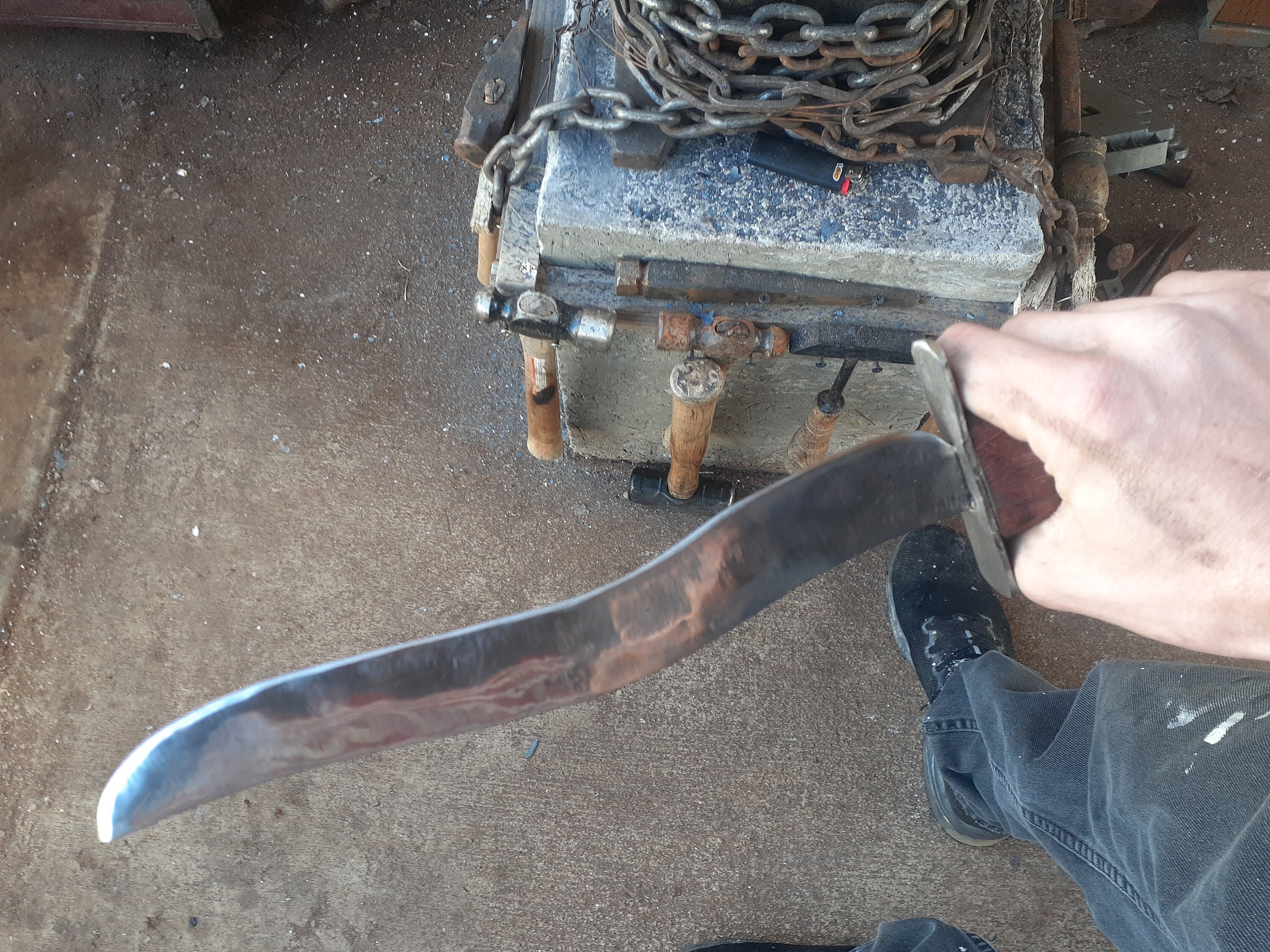 Large Recurve Knife With Multi-wood Pistol Grip Handle Hand - Etsy