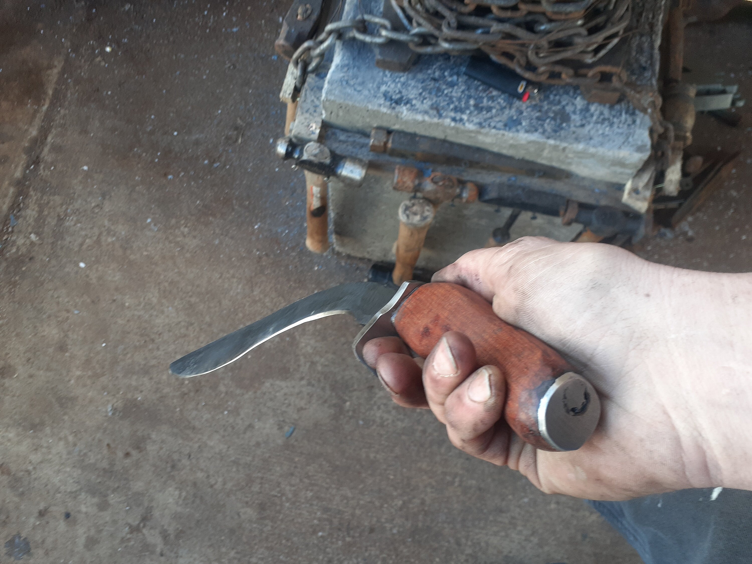 Hand Forged Mini-kukri Knife With Burn Through Handle and - Etsy
