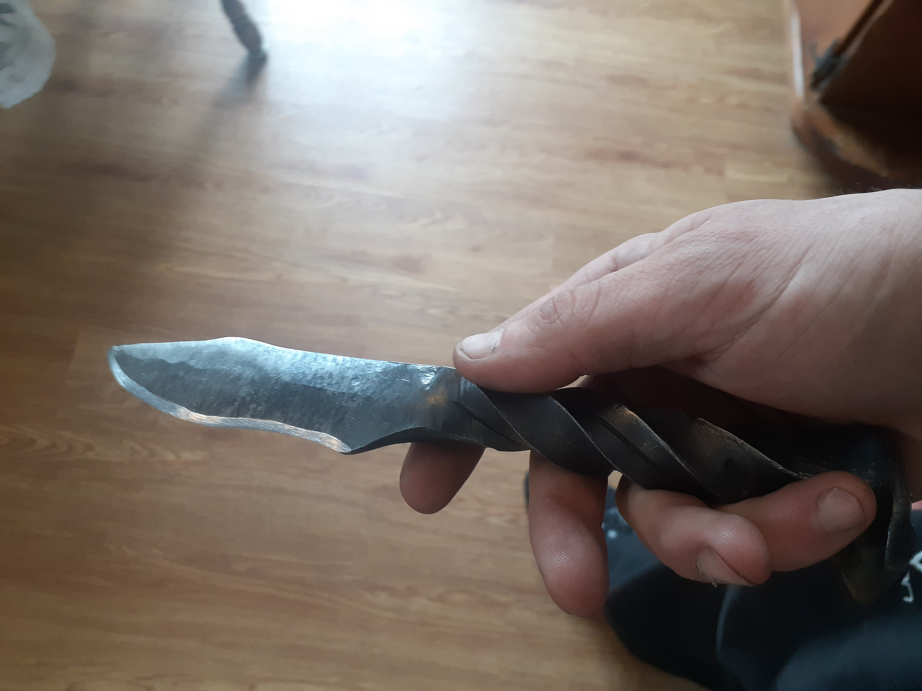 Hand Forged Railroad Spike Hunting Knife With Clip Point Blade and ...