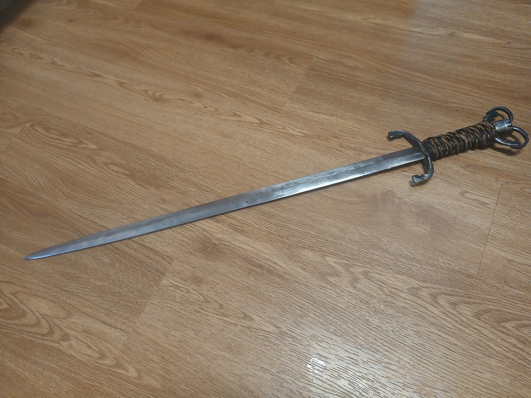 Hand Forged, Smallsword, Featuring Horses and a Crown, Double Edged ...