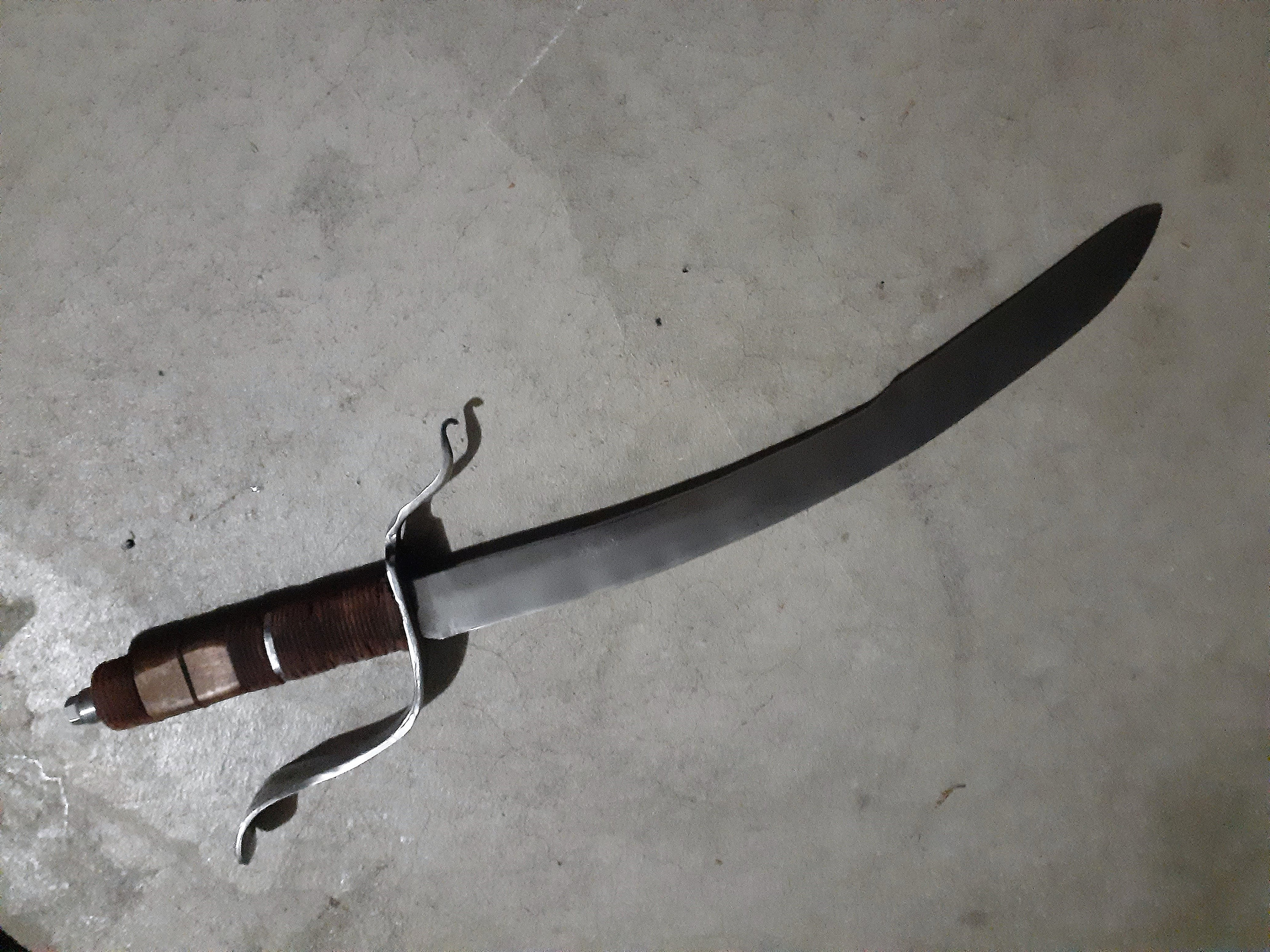 Hand Forged, 5160 Steel, Mini Kilij Style, Short Sword, Swept Guard ...