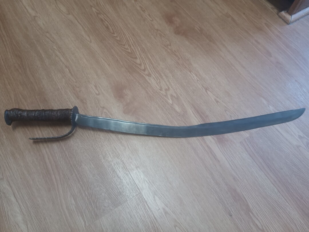 Two Handed Turkish Style Kilij Sword With Bar Guard, Railroad Spike ...