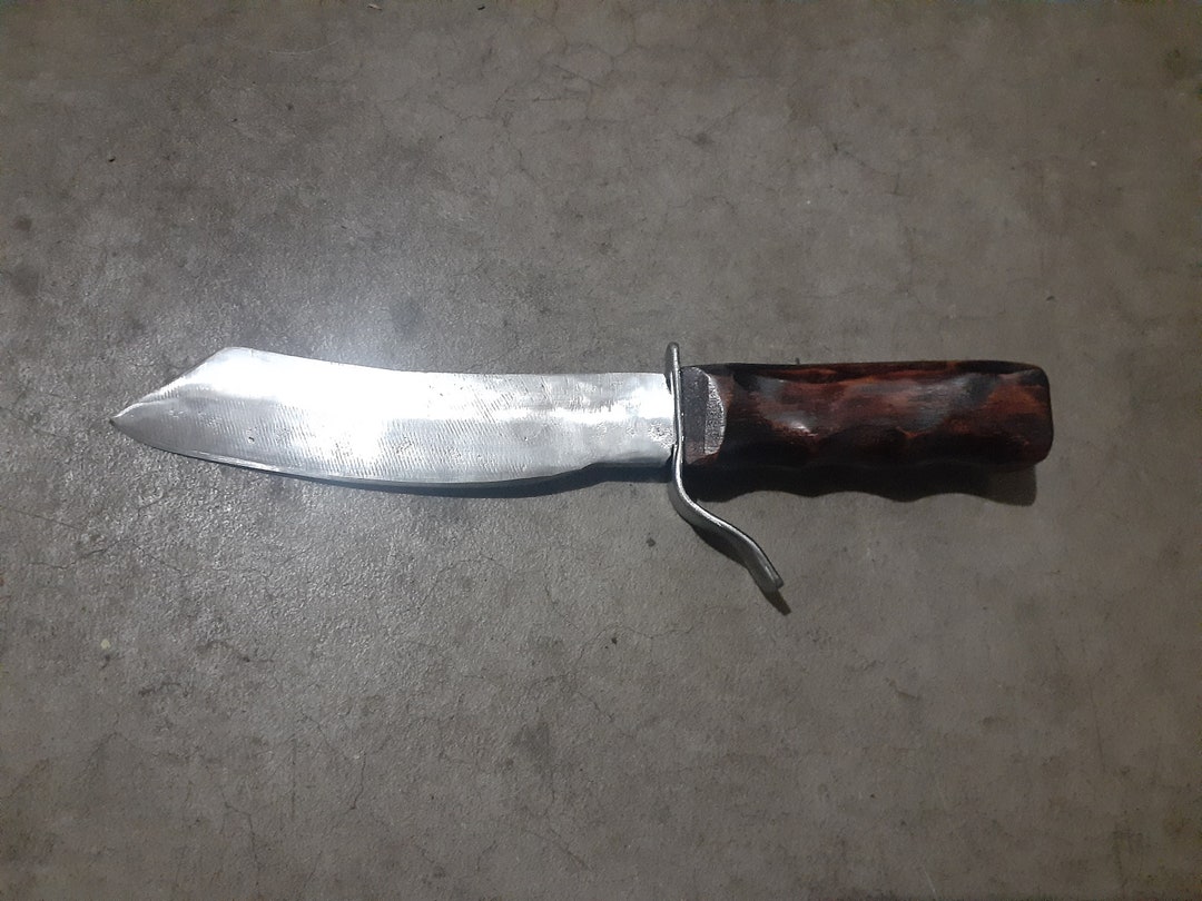 Hand Forged Hidden Tang Survival Knife,5 Inch Bladed File Knife With Tigerwood Handle, Curved ...