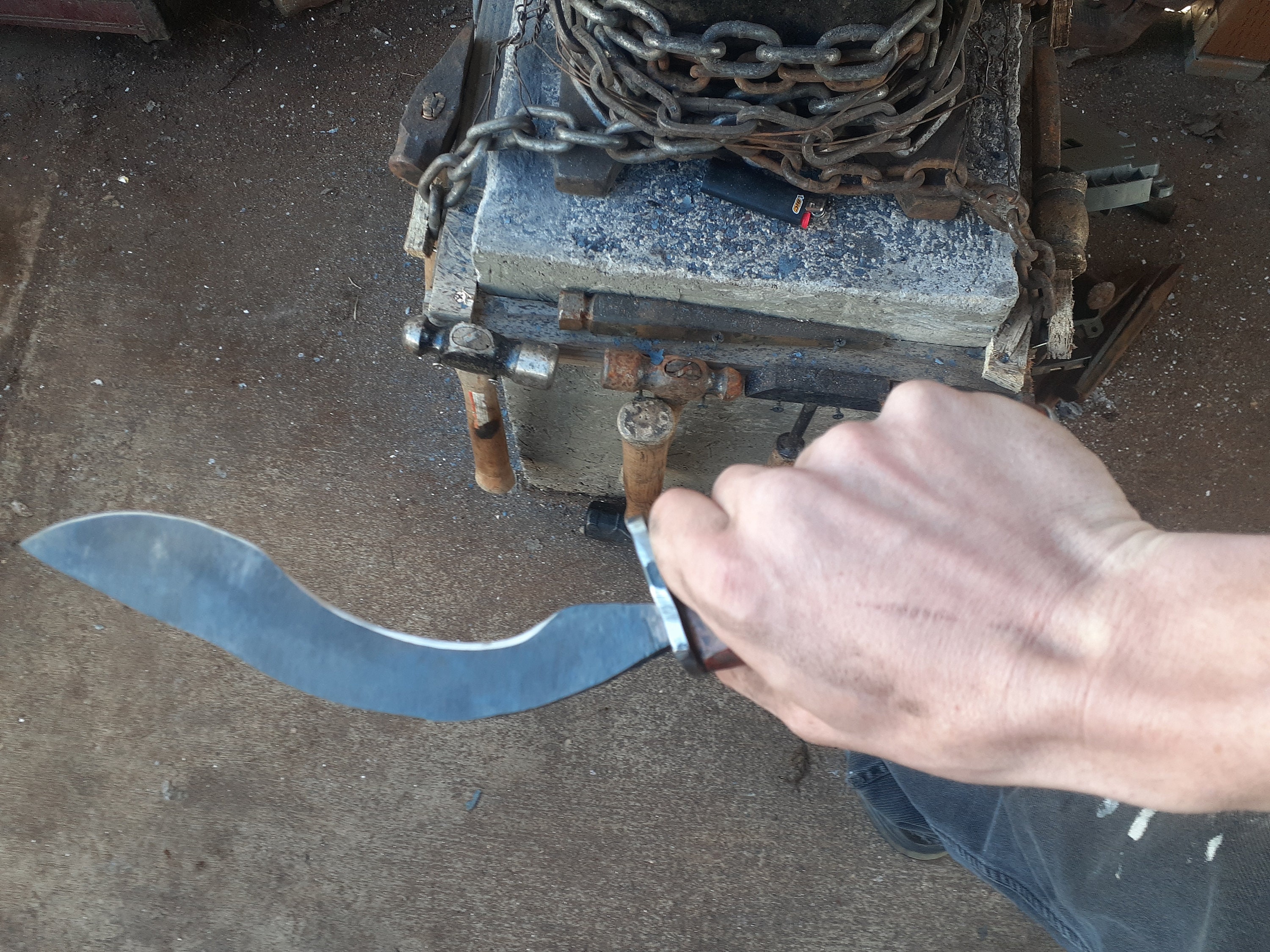 Hand Forged Mini-kukri Knife With Burn Through Handle and - Etsy