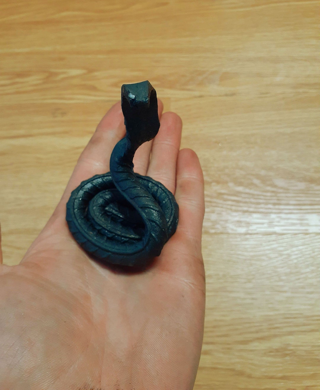 Hand Forged, Heat Darkened, Rebar, Cobra, Decoration, Paper Weight ...