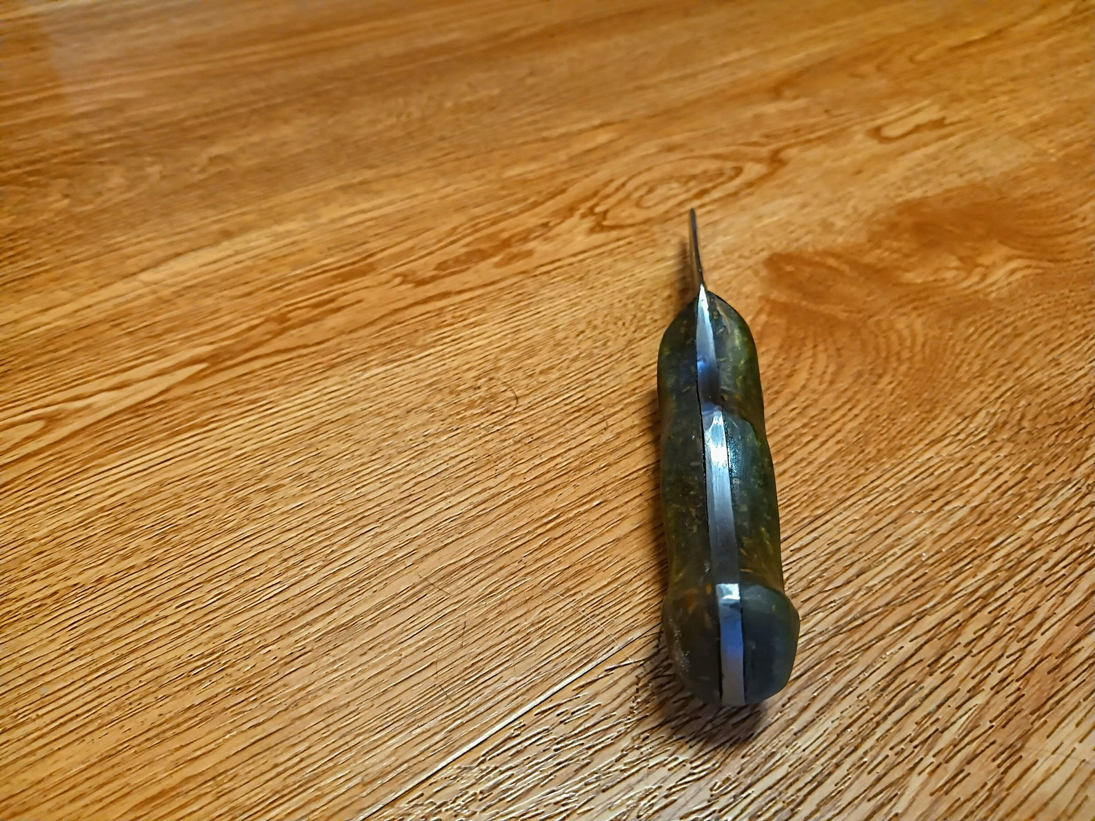 Short Triangular Blade Skinning Knife Featuring Handmade Epoxy Resin ...