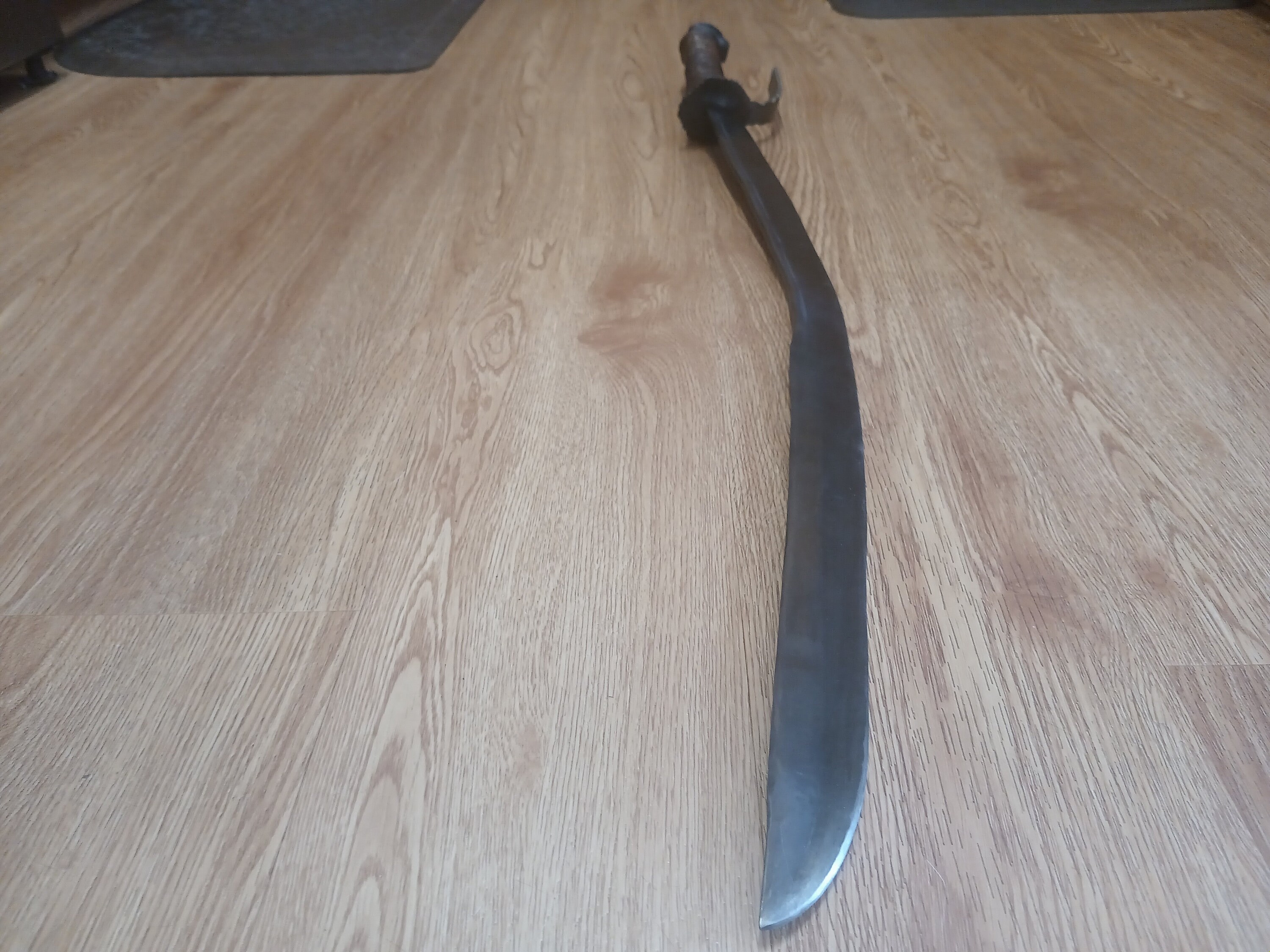 Two Handed Turkish Style Kilij Sword With Bar Guard, Railroad Spike ...