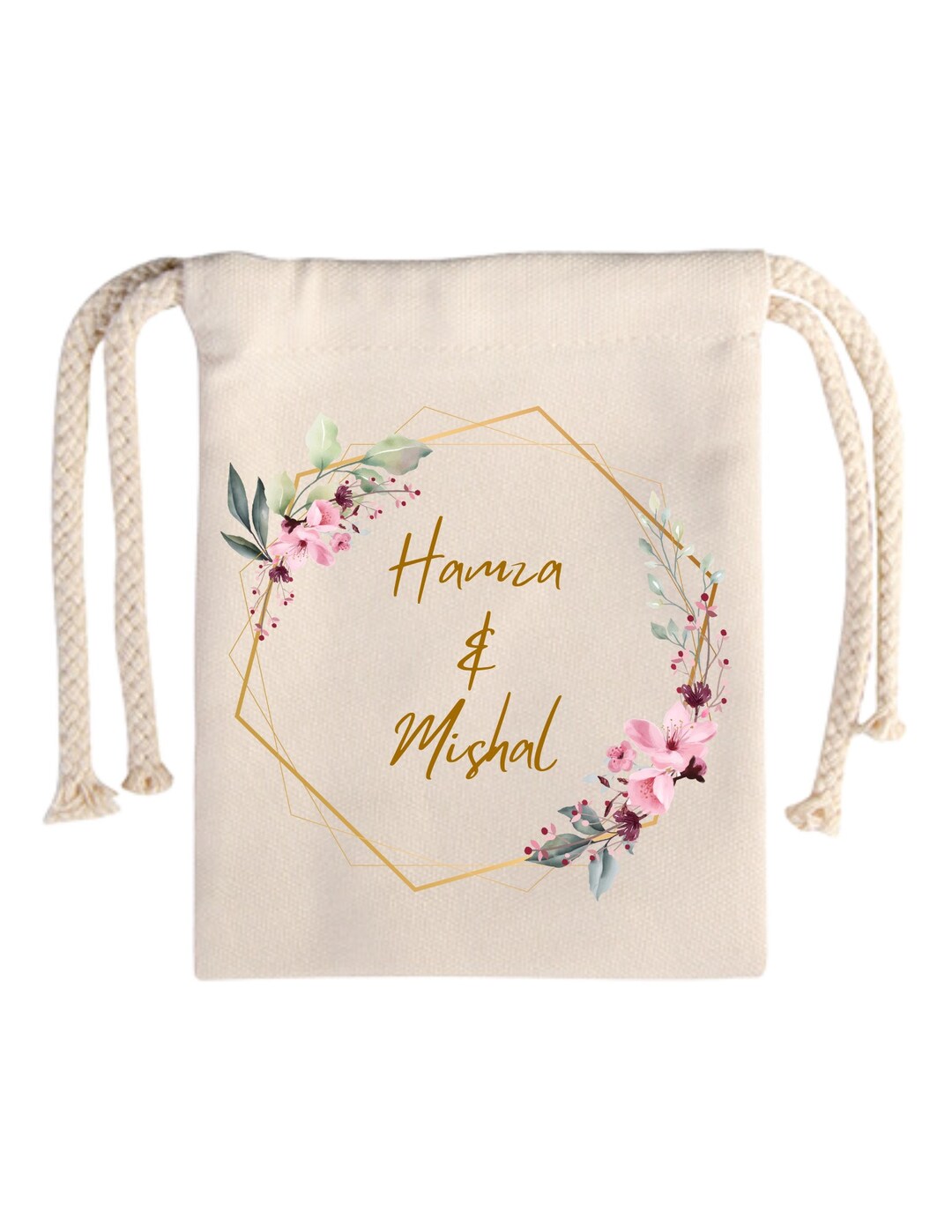 Party Favor Bags | Custom Design | Burlap Bags | Christmas | Nikkah Bid ...