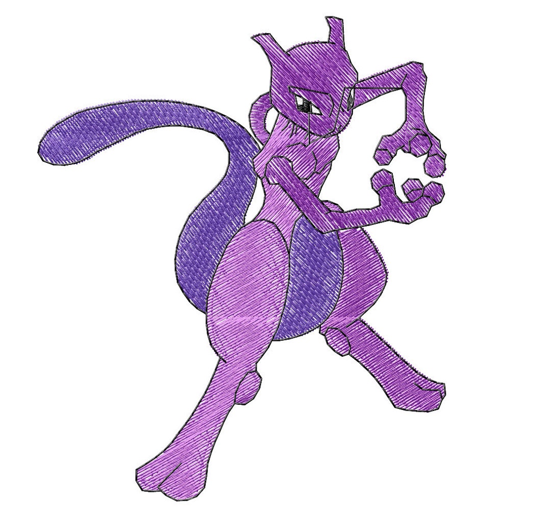 Mewtwo Machine Embroidery Design .PES .HU - Etsy