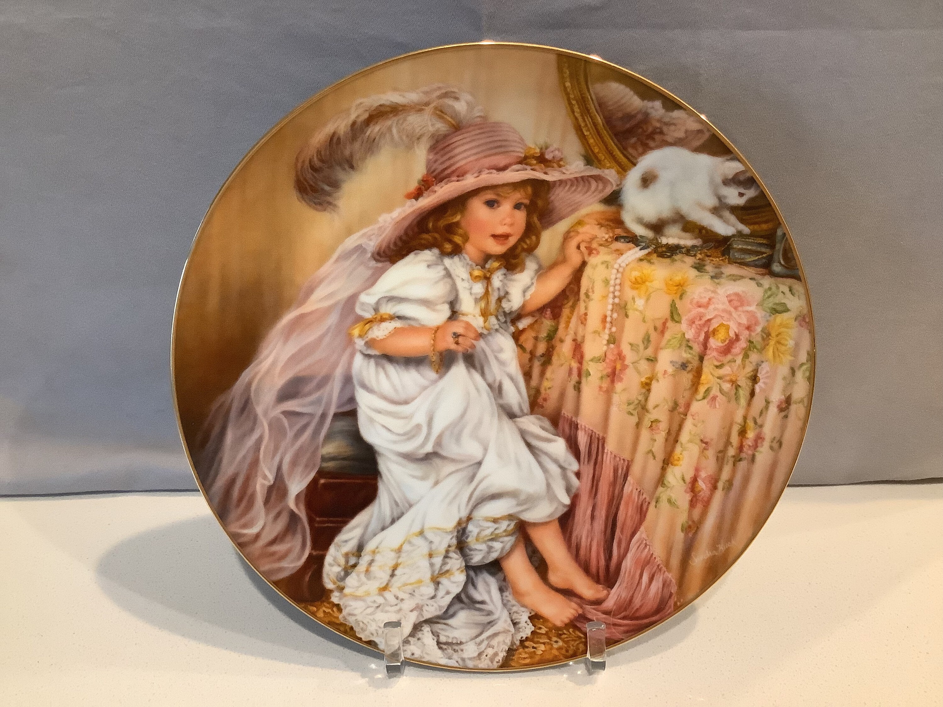 Vintage 1988 Porcelain Collector Plate by Artist Sandra Kuck pretty as ...