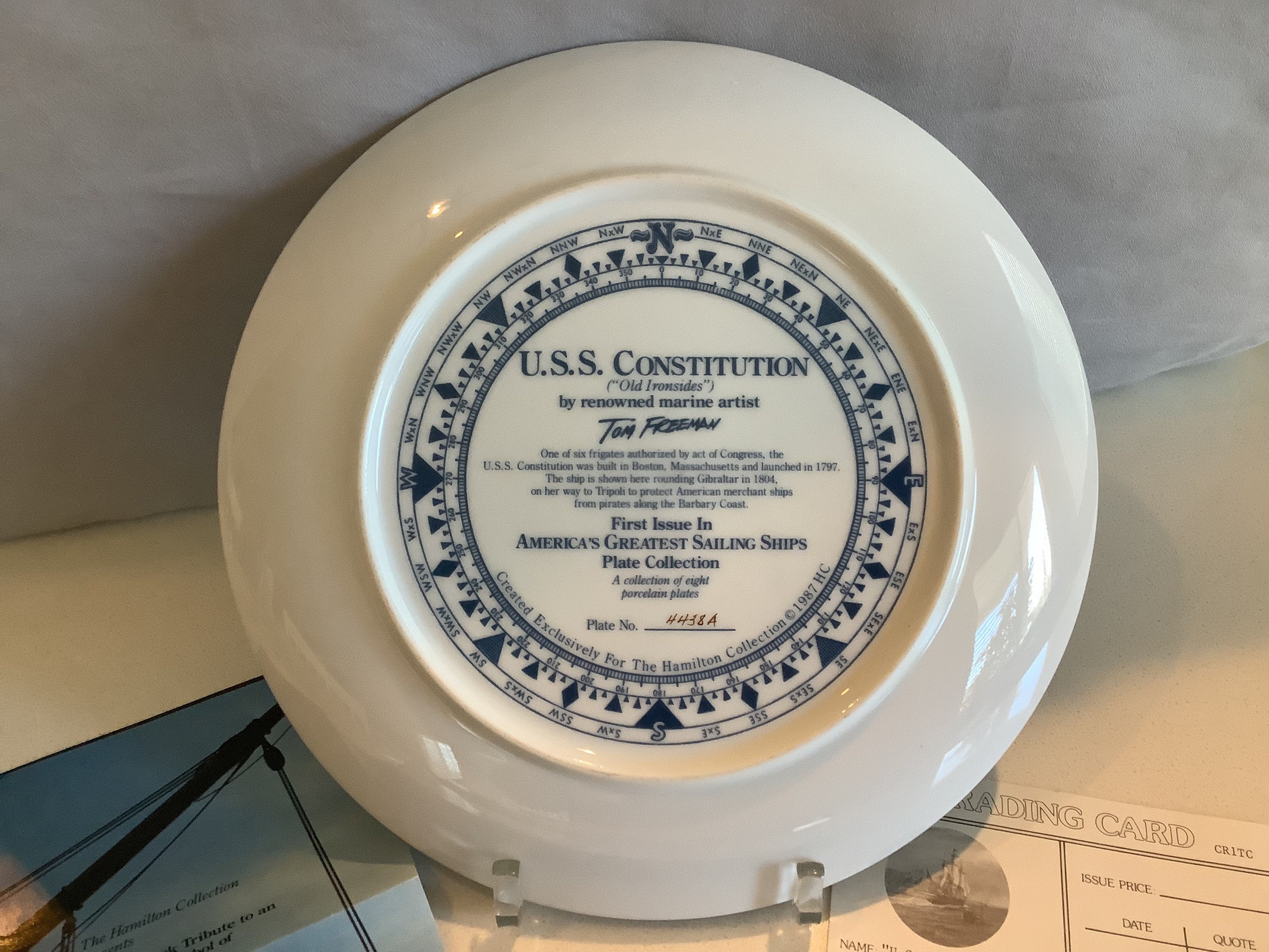 Vintage 1987 the USS Constitution Porcelain Collector Plate Americas ...