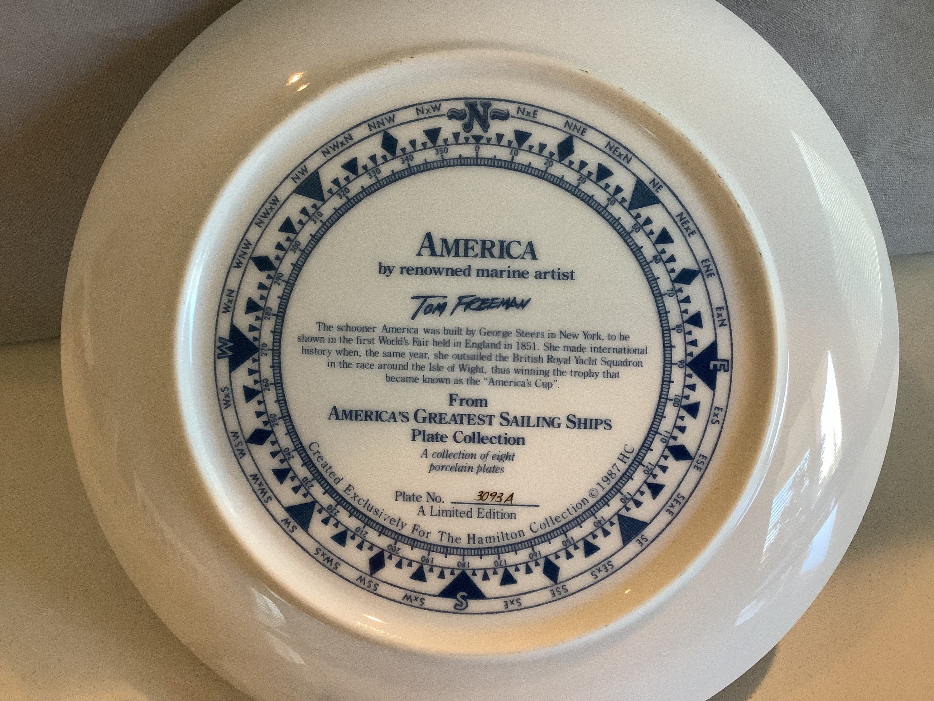 Vintage 1987 Porcelain Collector Plate by Tom Freeman Americas Greatest ...