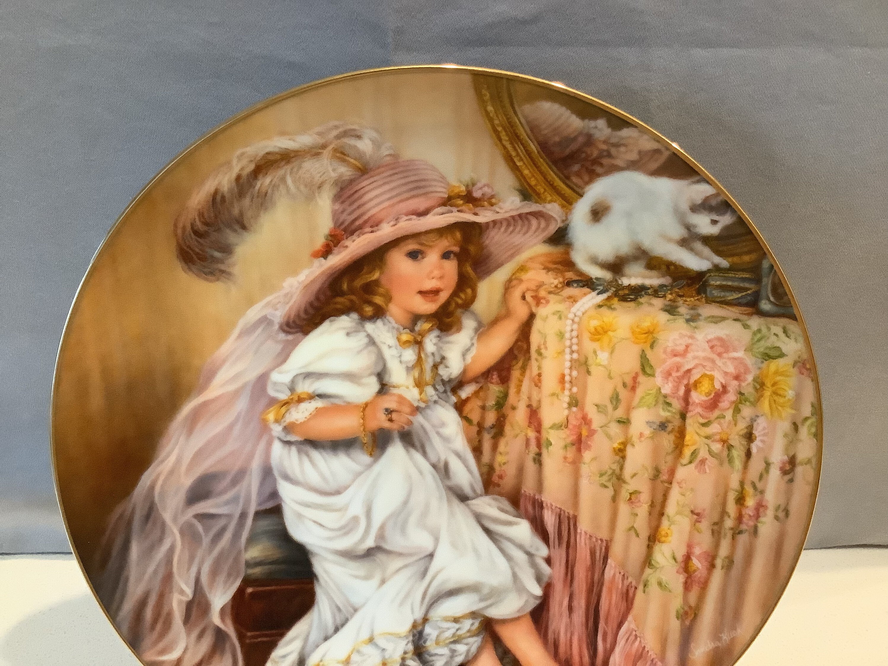 Vintage 1988 Porcelain Collector Plate by Artist Sandra Kuck pretty as ...