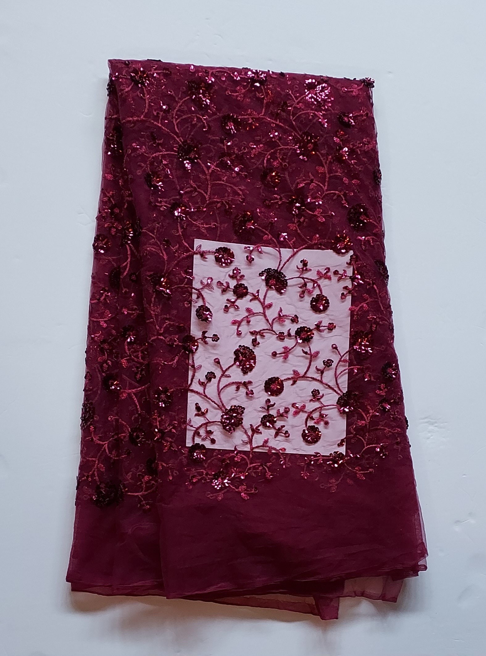 Maroon Lace, Embroidered Lace, Wedding Dress Lace, Maroon Flowers ...