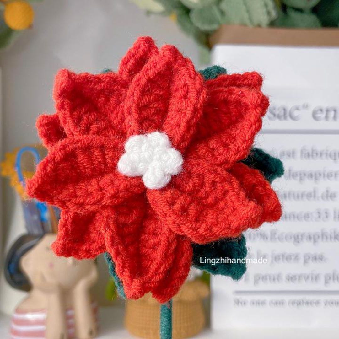 Christmas Flower Crochet Pattern Crochet Flower Bouquet Crochet ...