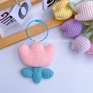 Tulip Keychain Crochet Pattern, Crochet Flower Pattern, Crochet Tulips ...