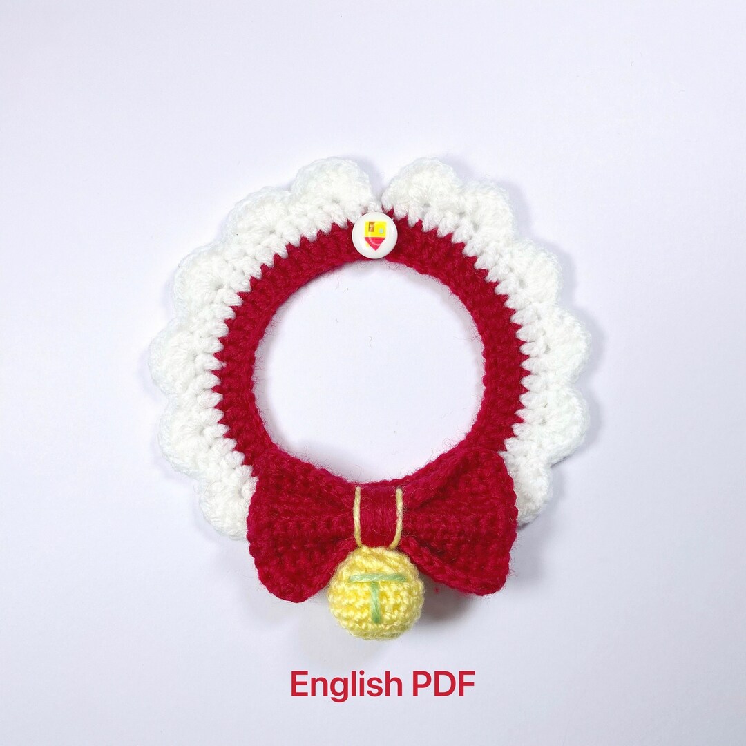 Crochet Pattern English. Crochet Pet Collar With Bowknot. Crochet Dog ...