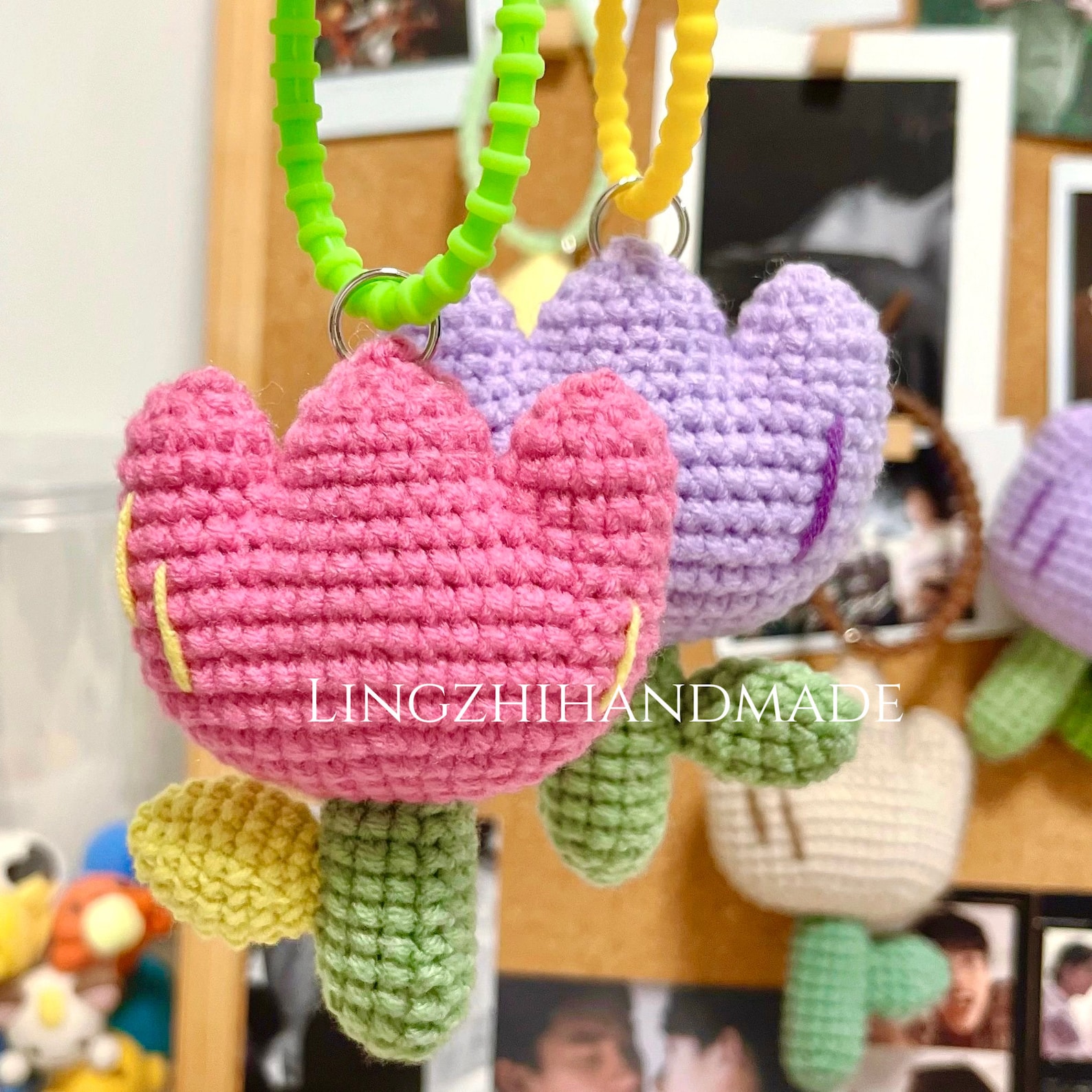 Tulip Keychain Crochet Pattern, Crochet Flower Pattern, Crochet Tulips ...